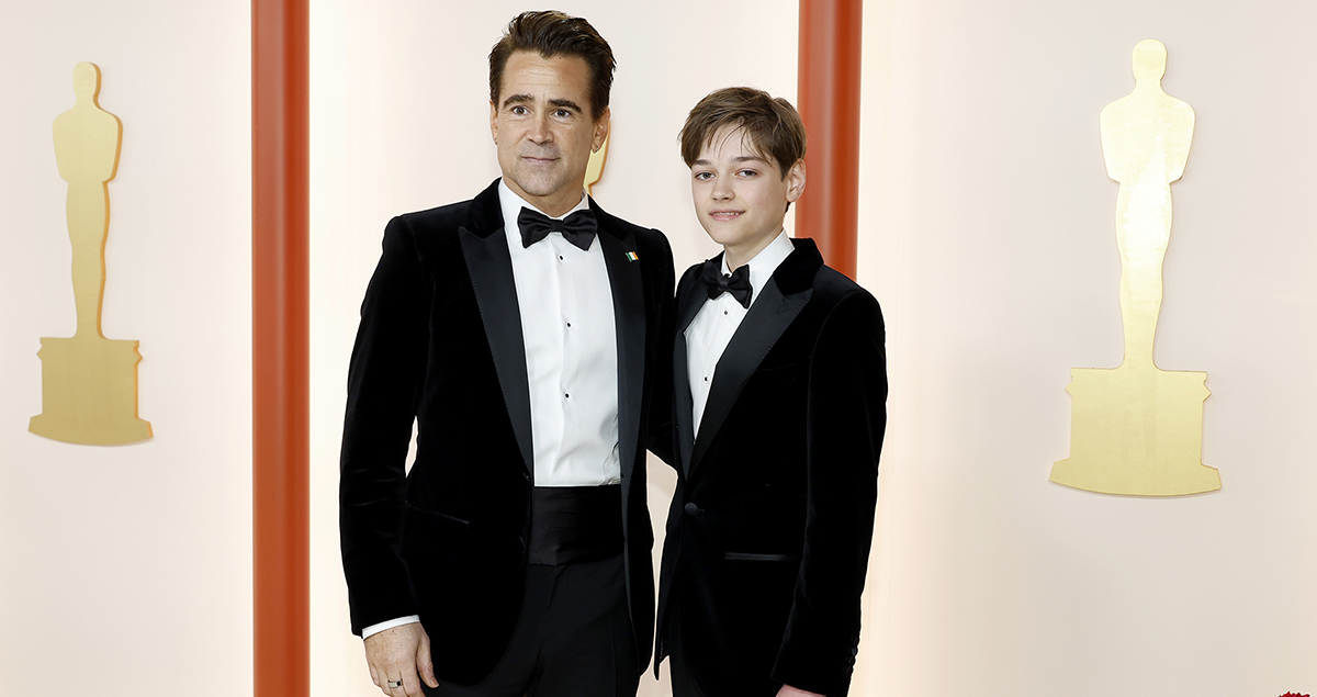 Colin Farrell z synem Henrym Tadeuszem na gali rozdania Oscarów 2023 Colin Farrell z synem Henrym Tadeuszem na gali rozdania Oscarów 2023